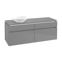 Villeroy & Boch Villeroy & Boch Legato Waschtischunterschrank B588L0FP 140x55x50cm, mit LED-Beleuchtung, Glossy Grey