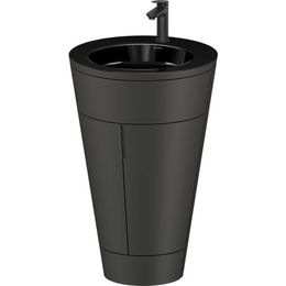 Duravit Starck 1,c-bonded Set S19515OBD580010 Griff Diamantschwarz, Keramik Schwarz Matt, Innenbeleuchtung, bodenstehend, Graphit Seidenmatt, 864 x 560 x 605 mm