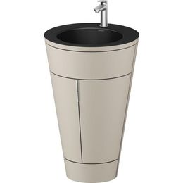 Duravit Starck 1,c-bonded Set S19514O70600010 Griff Edelstahl, Keramik Schwarz Matt, Innenbeleuchtung, bodenstehend, Taupe Seidenmatt, 864 x 560 x 605 mm