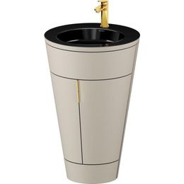 Duravit Starck 1,c-bonded Set S19515O34600000 Griff Gold, Keramik Schwarz Matt, bodenstehend, Taupe Seidenmatt, 864 x 560 x 605 mm