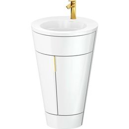 Duravit Starck 1,c-bonded Set S19513O34850000 Griff Gold, Keramik Wei&szlig; Matt, bodenstehend Wei&szlig; Hochglanz, 864 x 560 x 605 mm