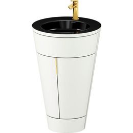 Duravit Starck 1,c-bonded Set S19515O34360000 Griff Gold, Keramik Schwarz Matt, bodenstehend, Wei&szlig; Seidenmatt, 864 x 560 x 605 mm