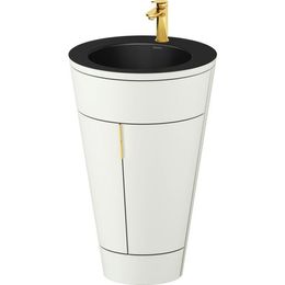 Duravit Starck 1,c-bonded Set S19514O34390010 Griff Gold, Keramik Schwarz Matt, Innenbeleuchtung, bodenstehend, Nordic Wei&szlig; Seidenmatt, 864 x 560 x 605 mm