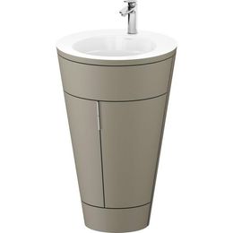 Duravit Starck 1,c-bonded Set S19513O10920010 Griff Chrom, Keramik Wei&szlig; Matt, Innenbeleuchtung, bodenstehend Stein Grau Seidenmatt, 864 x 560 x 605 mm