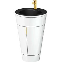 Duravit Starck 1,c-bonded Set S19514O34850010 Griff Gold, Keramik Schwarz Matt, Innenbeleuchtung, bodenstehend, Wei&szlig; Hochglanz, 864 x 560 x 605 mm