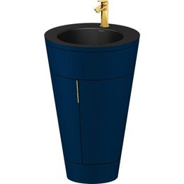 Duravit Starck 1,c-bonded Set S19514O34980010 Griff Gold, Keramik Schwarz Matt, Innenbeleuchtung, bodenstehend, Nachtblau Seidenmatt, 864 x 560 x 605 mm