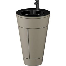 Duravit Starck 1,c-bonded Set S19515OBD920000 Griff Diamantschwarz, Keramik Schwarz Matt, bodenstehend, Stein Grau Seidenmatt, 864 x 560 x 605 mm