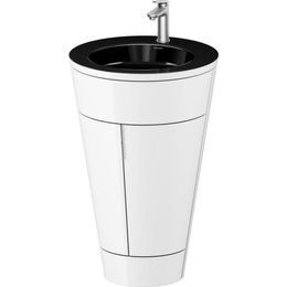 Duravit Starck 1,c-bonded Set S19515O70850000 Griff Edelstahl, Keramik Schwarz Matt, bodenstehend, Wei&szlig; Hochglanz, 864 x 560 x 605 mm