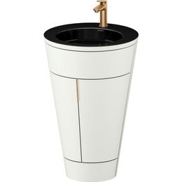 Duravit Starck 1,c-bonded Set S19515O04390000 Griff Bronze, Keramik Schwarz Matt, bodenstehend, Nordic Wei&szlig; Seidenmatt, 864 x 560 x 605 mm