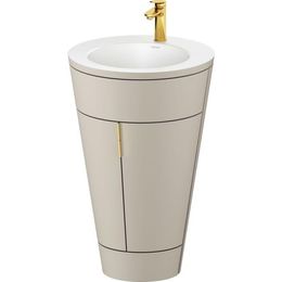 Duravit Starck 1,c-bonded Set S19512O34600010 Griff Gold, Keramik Wei&szlig; Matt, Innenbeleuchtung, bodenstehend, Taupe Seidenmatt, 864 x 560 x 605 mm