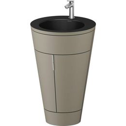 Duravit Starck 1,c-bonded Set S19514O70920000 Griff Edelstahl, Keramik Schwarz Matt, bodenstehend, Stein Grau Seidenmatt, 864 x 560 x 605 mm