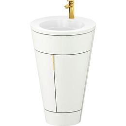 Duravit Starck 1,c-bonded Set S19513O34360010 Griff Gold, Keramik Wei&szlig; Matt, Innenbeleuchtung, bodenstehend Wei&szlig; Seidenmatt, 864 x 560 x 605 mm