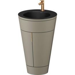 Duravit Starck 1,c-bonded Set S19514O04920010 Griff Bronze, Keramik Schwarz Matt, Innenbeleuchtung, bodenstehend Stein Grau Seidenmatt, 864 x 560 x 605 mm