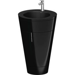 Duravit Starck 1,c-bonded Set S19514O70400010 Griff Edelstahl, Keramik Schwarz Matt, Innenbeleuchtung, bodenstehend, Schwarz Hochglanz, 864 x 560 x 605 mm
