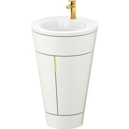 Duravit Starck 1,c-bonded Set S19513O34390010 Griff Gold, Keramik Wei&szlig; Matt, Innenbeleuchtung, bodenstehend Nordic Wei&szlig; Seidenmatt, 864 x 560 x 605 mm