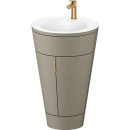 Duravit Starck 1,c-bonded Set S19512O04920010 Griff Bronze, Keramik Wei&szlig; Matt, Innenbeleuchtung, bodenstehend, Stein Grau Seidenmatt, 864 x 560 x 605 mm
