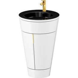 Duravit Starck 1,c-bonded Set S19515O34850000 Griff Gold, Keramik Schwarz Matt, bodenstehend, Wei&szlig; Hochglanz, 864 x 560 x 605 mm