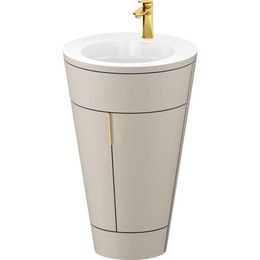 Duravit Starck 1,c-bonded Set S19513O34600010 Griff Gold, Keramik Wei&szlig; Matt, Innenbeleuchtung, bodenstehend Taupe Seidenmatt, 864 x 560 x 605 mm