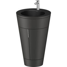 Duravit Starck 1,c-bonded Set S19514O70580010 Griff Edelstahl, Keramik Schwarz Matt, Innenbeleuchtung, bodenstehend, Graphit Seidenmatt, 864 x 560 x 605 mm