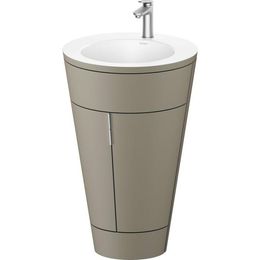 Duravit Starck 1,c-bonded Set S19512O70920010 Griff Edelstahl, Keramik Wei&szlig; Matt, Innenbeleuchtung, bodenstehend, Stein Grau Seidenmatt, 864 x 560 x 605 mm