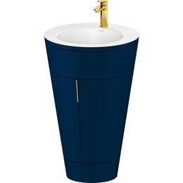 Duravit Starck 1,c-bonded Set S19512O34980010 Griff Gold, Keramik Wei&szlig; Matt, Innenbeleuchtung, bodenstehend Nachtblau Seidenmatt, 864 x 560 x 605 mm