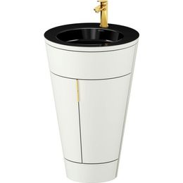 Duravit Starck 1,c-bonded Set S19515O34390000 Griff Gold, Keramik Schwarz Matt, bodenstehend, Nordic Wei&szlig; Seidenmatt, 864 x 560 x 605 mm