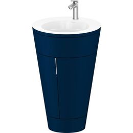 Duravit Starck 1,c-bonded Set S19513O70980010 Griff Edelstahl, Keramik Wei&szlig; Matt, Innenbeleuchtung, bodenstehend, Nachtblau Seidenmatt, 864 x 560 x 605 mm