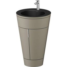 Duravit Starck 1,c-bonded Set S19514O70920010 Griff Edelstahl, Keramik Schwarz Matt, Innenbeleuchtung, bodenstehend, Stein Grau Seidenmatt, 864 x 560 x 605 mm