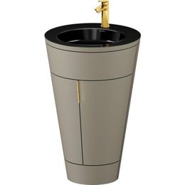 Duravit Starck 1,c-bonded Set S19515O34920010 Griff Gold, Keramik Schwarz Matt, Innenbeleuchtung, bodenstehend, Stein Grau Seidenmatt, 864 x 560 x 605 mm