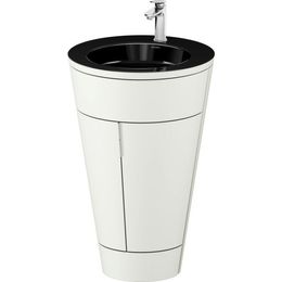 Duravit Starck 1,c-bonded Set S19515O10390000 Griff Chrom, Keramik Schwarz Matt, bodenstehend, Nordic Wei&szlig; Seidenmatt, 864 x 560 x 605 mm