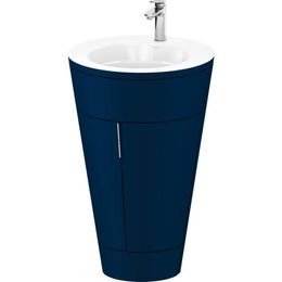 Duravit Starck 1,c-bonded Set S19513O10980010 Griff Chrom, Keramik Wei&szlig; Matt, Innenbeleuchtung, bodenstehend Nachtblau Seidenmatt, 864 x 560 x 605 mm