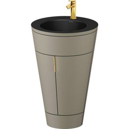 Duravit Starck 1,c-bonded Set S19514O34920010 Griff Gold, Keramik Schwarz Matt, Innenbeleuchtung, bodenstehend, Stein Grau Seidenmatt, 864 x 560 x 605 mm