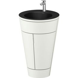 Duravit Starck 1,c-bonded Set S19514O70390000 Griff Edelstahl, Keramik Schwarz Matt, bodenstehend, Nordic Wei&szlig; Seidenmatt, 864 x 560 x 605 mm