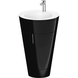 Duravit Starck 1,c-bonded Set S19512O70400010 Griff Edelstahl, Keramik Wei&szlig; Matt, Innenbeleuchtung, bodenstehend, Schwarz Hochglanz, 864 x 560 x 605 mm