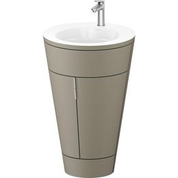 Duravit Starck 1,c-bonded Set S19513O70920010 Griff Edelstahl, Keramik Wei&szlig; Matt, Innenbeleuchtung, bodenstehend Stein Grau Seidenmatt, 864 x 560 x 605 mm