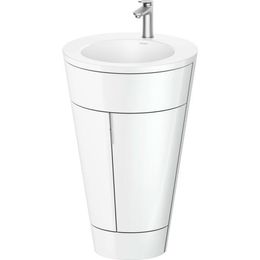 Duravit Starck 1,c-bonded Set S19512O70850010 Griff Edelstahl, Keramik Wei&szlig; Matt, Innenbeleuchtung, bodenstehend Wei&szlig; Hochglanz, 864 x 560 x 605 mm