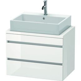 Duravit DuraStyle Waschtisch-Unterschrank DS530602243 70 x 47,8 cm, wei&szlig; hochglanz/basalt matt, f&uuml;r Konsole, 2 Schubk&auml;sten