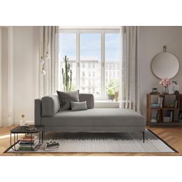 Recamiere Home Affaire, B:210cm H:89cm T:104cm, grau, Samtoptik (100% Polyester);Struktur fein (100% Polyester);Samtcord (92% Polyester, 8%