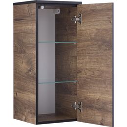 H&auml;ngeschrank SAPHIR, B:30cm H:72cm T:33cm, braun, Spanplatte, Badezimmer, Schr&auml;nke, "Quickset 374 Wand-Badschrank, 1 T&uuml;r, 2 Einlegeb&ouml;den, inkl.