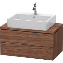Duravit L-Cube Waschtisch-Unterschrank LC580702121 82 x 47,7 cm, nussbaum dunkel, f&uuml;r Konsole, 2 Schubk&auml;sten