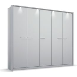 Dreht&uuml;renschrank Rauch, B:230cm H:231cm T:58cm, grau, Holzwerkstoff, Schr&auml;nke, "Kleiderschrank Schrank Garderobe W&auml;scheschrank Ankleide OTELI", inkl.