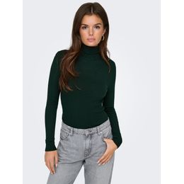 Only Damen Rollkragenpullover "ONLKAROL L/S ROLLNECK PULLOVER KNT NOOS", grün, Gr. XL, unifarben, Strick, Obermaterial: 80% Viskose, 20% Nylon,