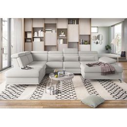 Sit & More Wohnlandschaft SIT & MORE, B:359cm H:87cm T:230cm, grau, 100% Polyester, Sofas, "Cabrio U-Form, B: 359 cm, mit Sitztiefen-, Arm- &