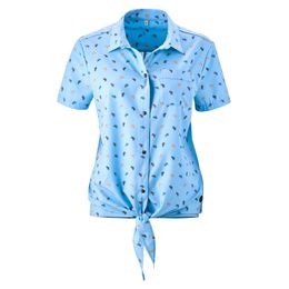 Gonso Damen Radtrikot "MOLVENO 0", blau, Gr. 34, 94% Polyester, 6% Elastan, Trikots, Weitenregulierbarer Saum durch modisches Binde-Element
