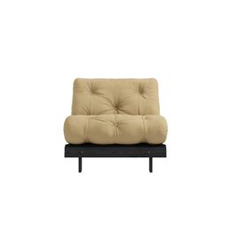 Daybett Karup Design, B:90cm H:85cm, gelb, Bezug: 80% Baumwolle, 20% Polyester, Daybetten, "Daybett Roots Schlafsofa – Gästebett & Sofa aus