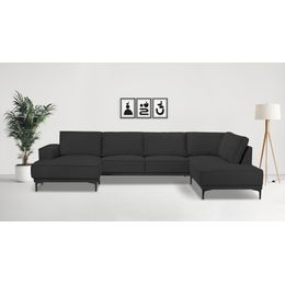 Wohnlandschaft OTTO HOME, B:345cm H:85cm T:210cm, grau, 100% Polyester, Sofas, "XXL Sofa Oland, Struktur, Flachgewebe, Luxus-Microfaser, Boucle",