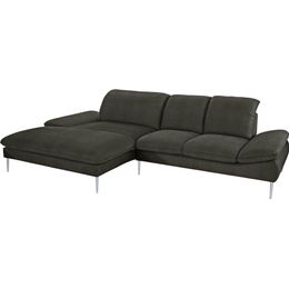 Ecksofa W.Schillig, B:310cm H:87cm T:185cm, gr&uuml;n, Chenille-Flachgewebe R66 (85% Polyester, 15% Nylon);Longlife Xtra-Leder Z59: Glattleder mit