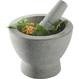 Gefu Mörser "CRUNCHY", Ø 17cm + Höhe 13cm, grau, Küche, Mörser