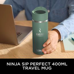 Ninja Isolierflasche "Ninja Sip Perfect Reisebecher - 300 ml DW1203EUU / 400 ml DW1603EUU", 400ml, gr&uuml;n, Trinkflaschen, Kontrollierte W&auml;rme f&uuml;r den
