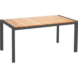 Gartentisch Best, B:160cm H:76cm T:90cm, grau, Aluminium/Teak holz, Tische, "Paros", in verschiedenen Farben und Größen erhältlich